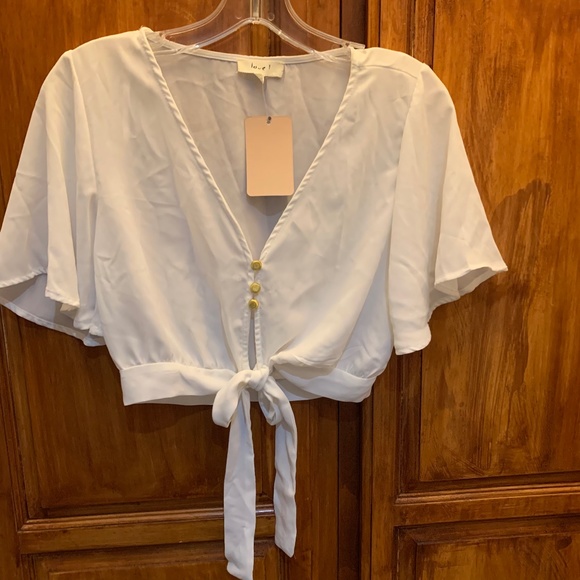 love J | Tops | Ladies Whitecream Midriff Top | Poshmark